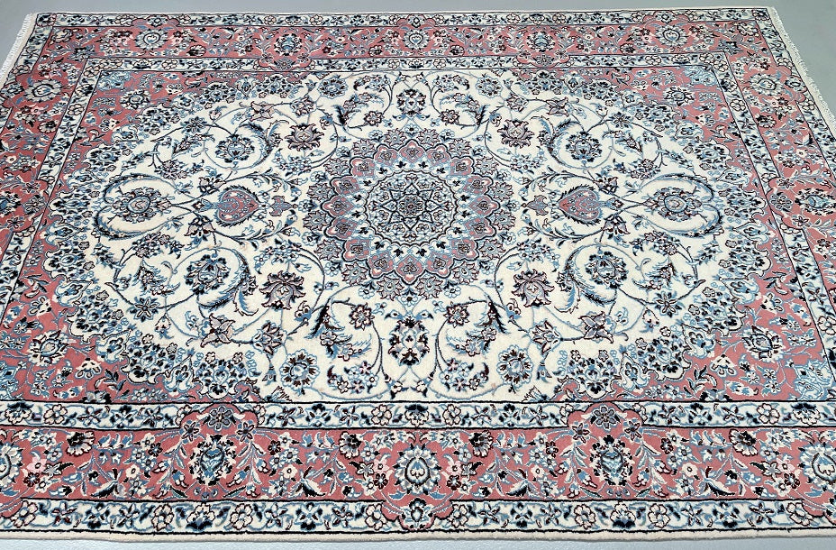 Silk-inlaid Persian Nain rug 3x2m | shoparug