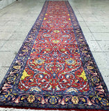 4.5m Persian Sarough Hall Runner | Pure Wool Handmade Oriental Runner ...